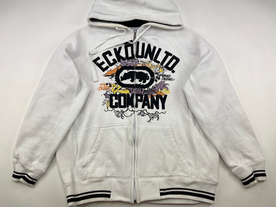 ECKO UNLTD Hoodie, White, Vintage Hip Hop Sweatshirt, 90s Hip Hop Clothing 1990s Hip-hop Sweat ...