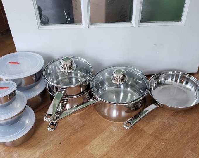 Innova Euro Classic Pro Chef Cookware Set Covered Mixing Bowls 18/10 ...