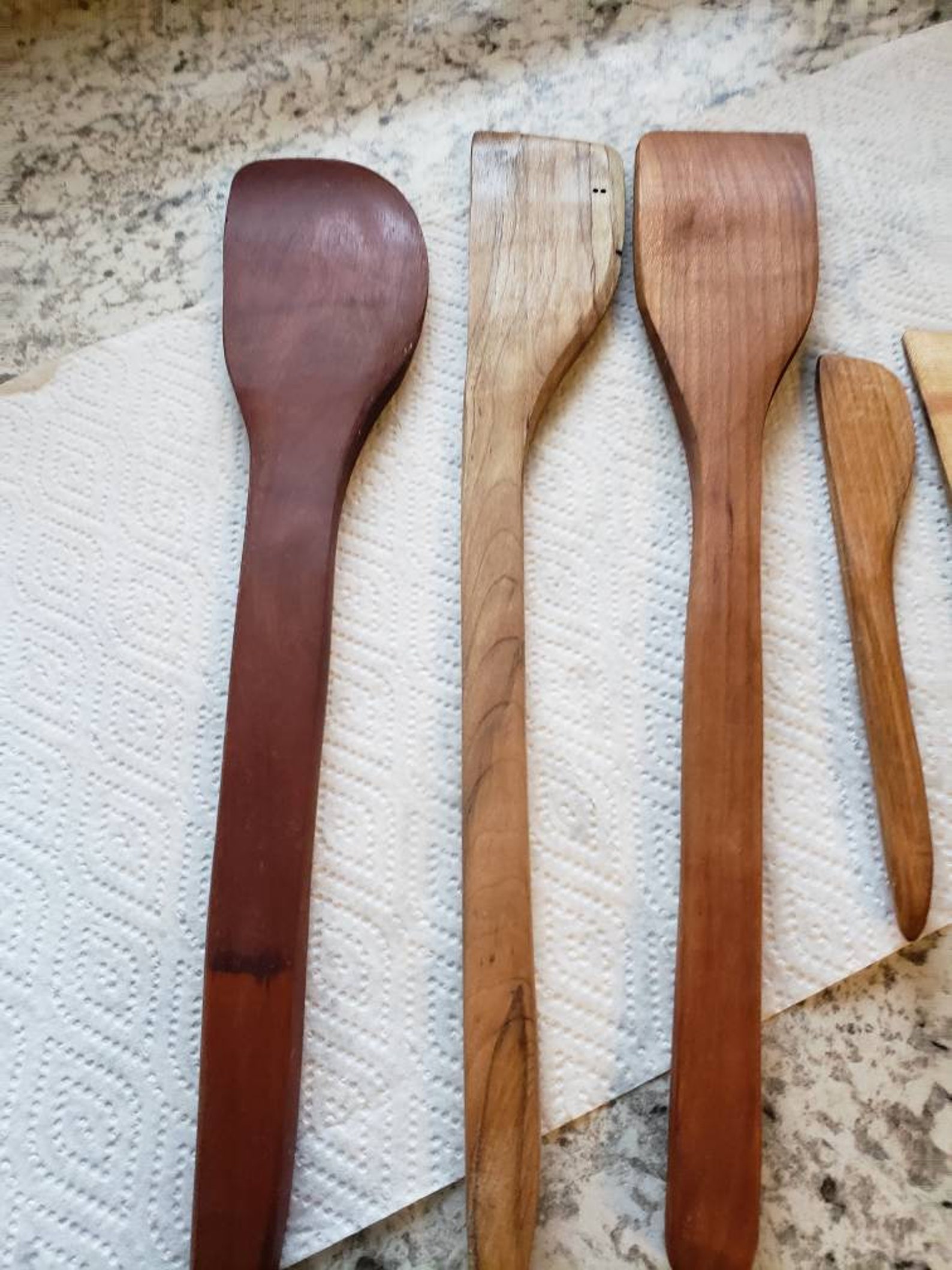 Handmade Wooden Spoons Spatula Scraper Wooden Utensils Set of | Etsy