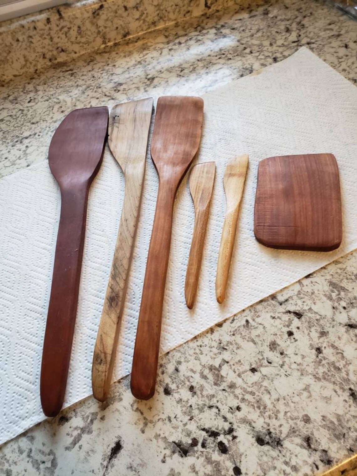 Handmade Wooden Spoons Spatula Scraper Wooden Utensils Set of | Etsy