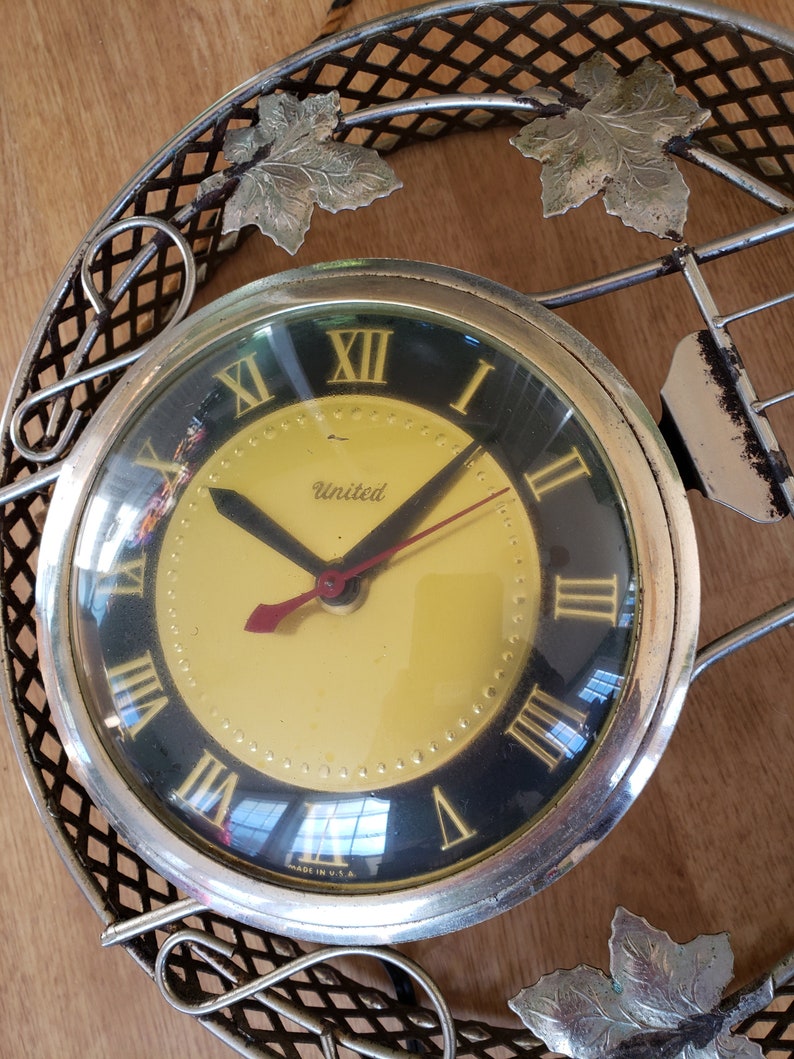 Banjo Wall Clock Mid Century Working Clock Wall Decor 23 - Etsy