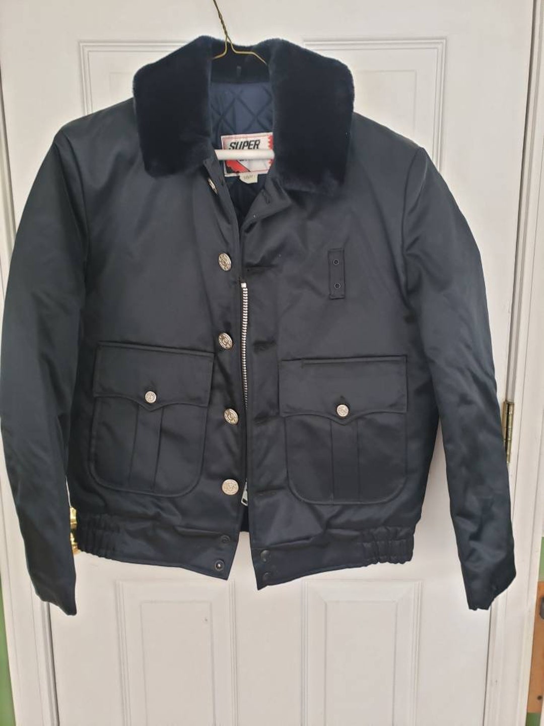 Black Fire Department Jacket 36 Regular, Vintage Jacket - Etsy