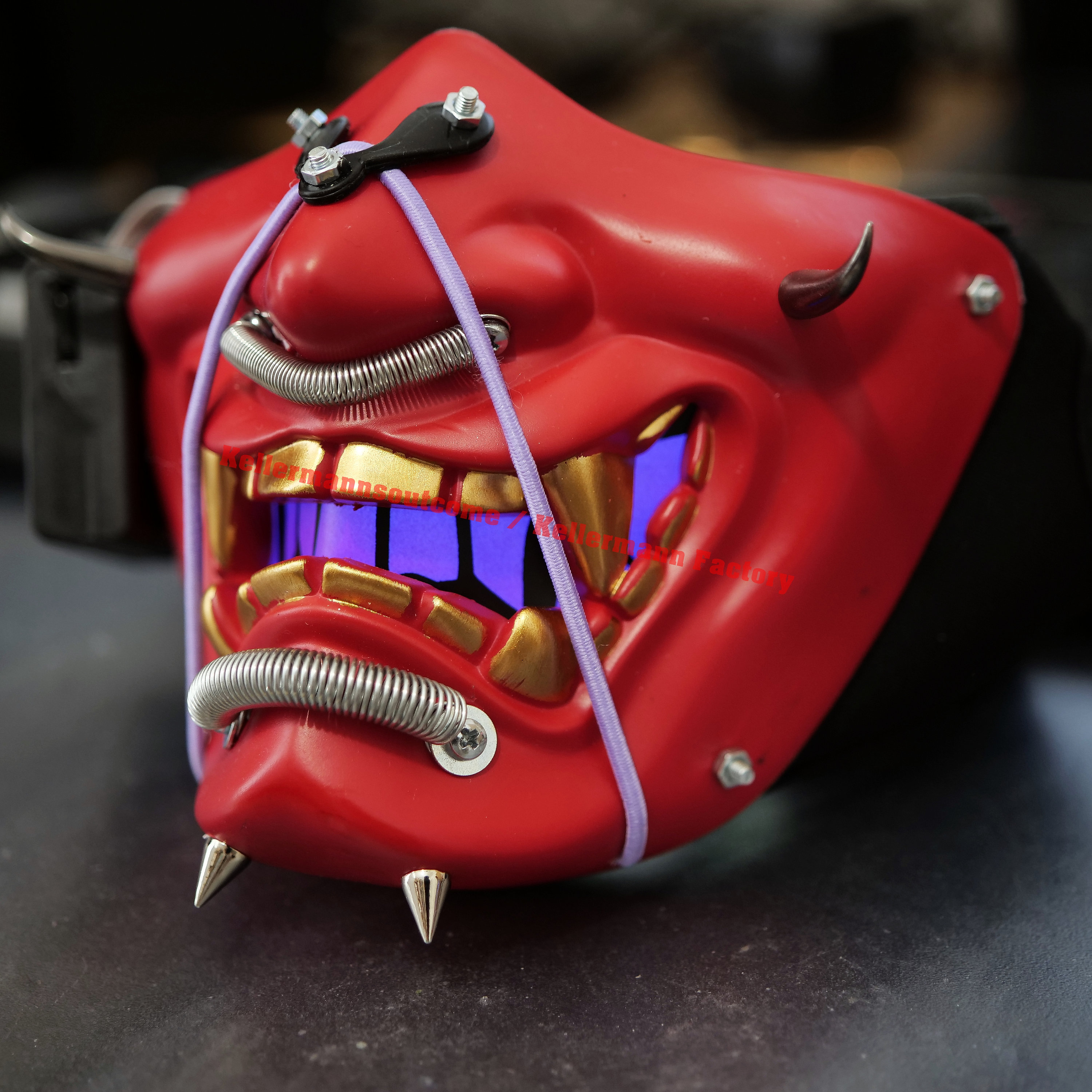 Cyberpunk Samurai Mask V.2 Colorful Sound reactive Half | Etsy