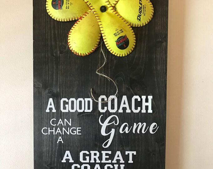 A Good Coach Softball Flower Quote- SPORTS DECOR- Coach Gift - Etsy