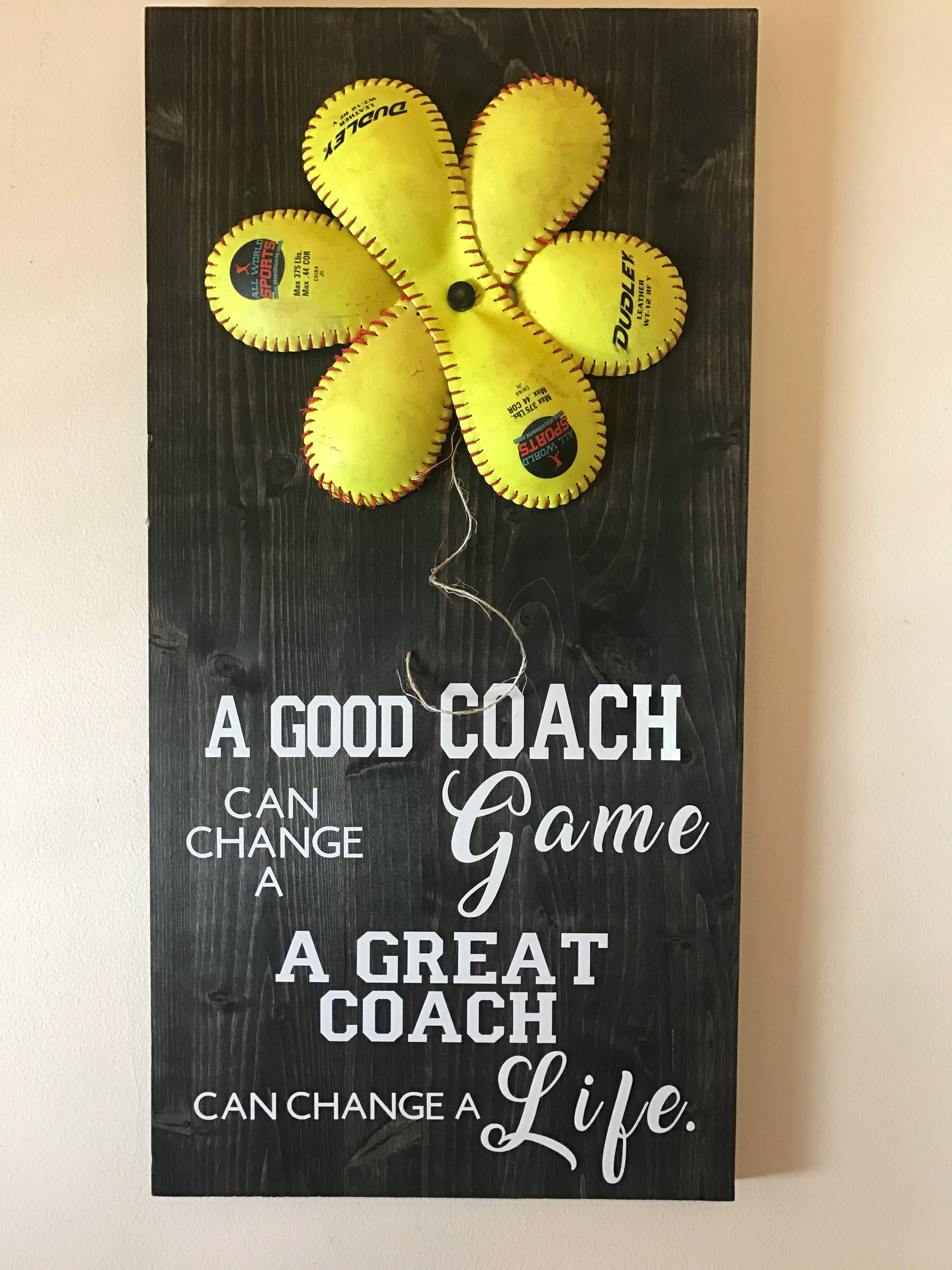 A Good Coach Softball Flower Quote SPORTS DECOR Coach Gift | Etsy