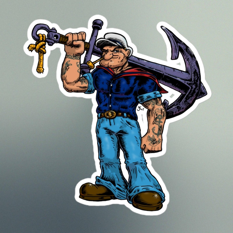 Popeye Vinyl Decal - Etsy