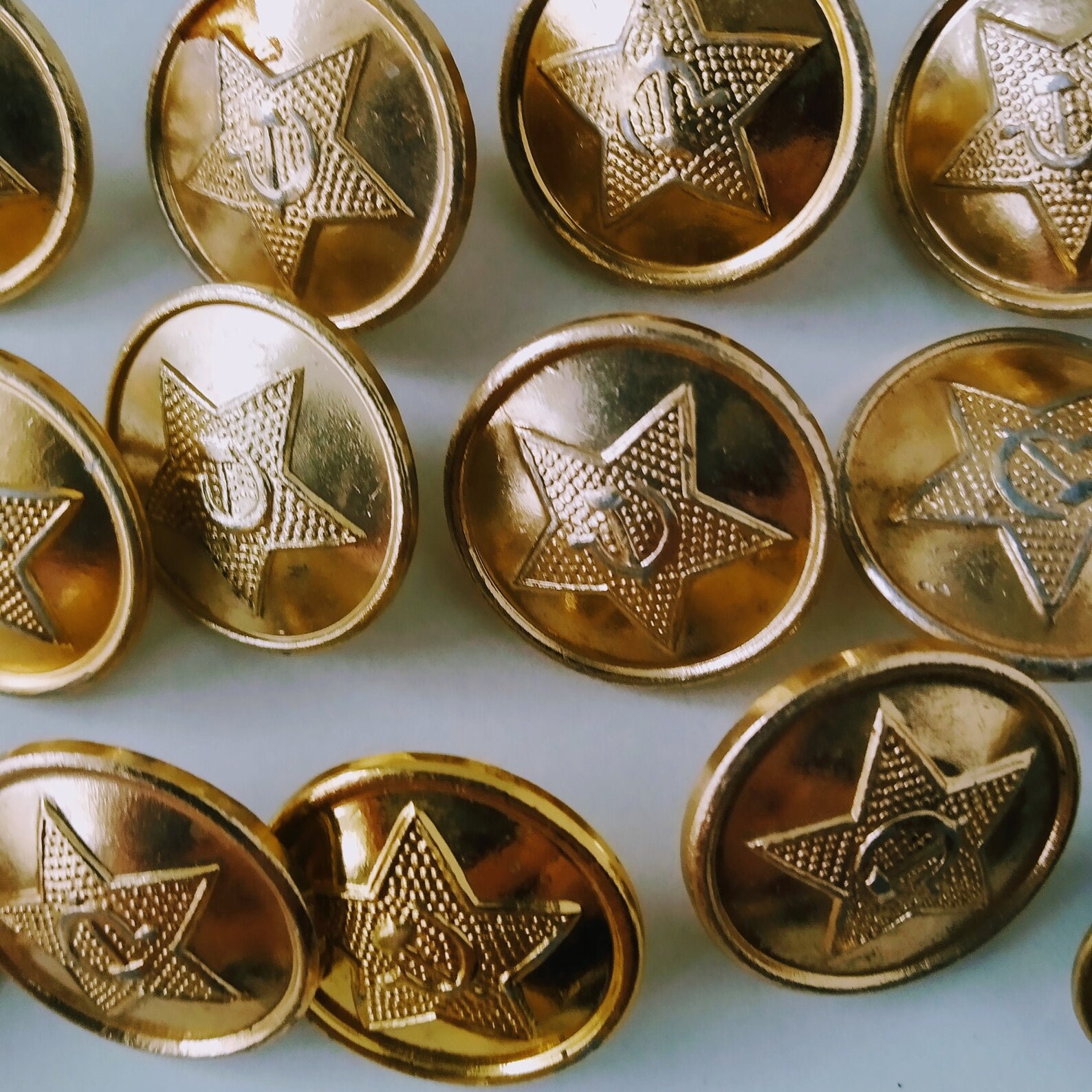 Set of the Soviet Army Buttons Vintage 26 Aluminum Gold Tones - Etsy
