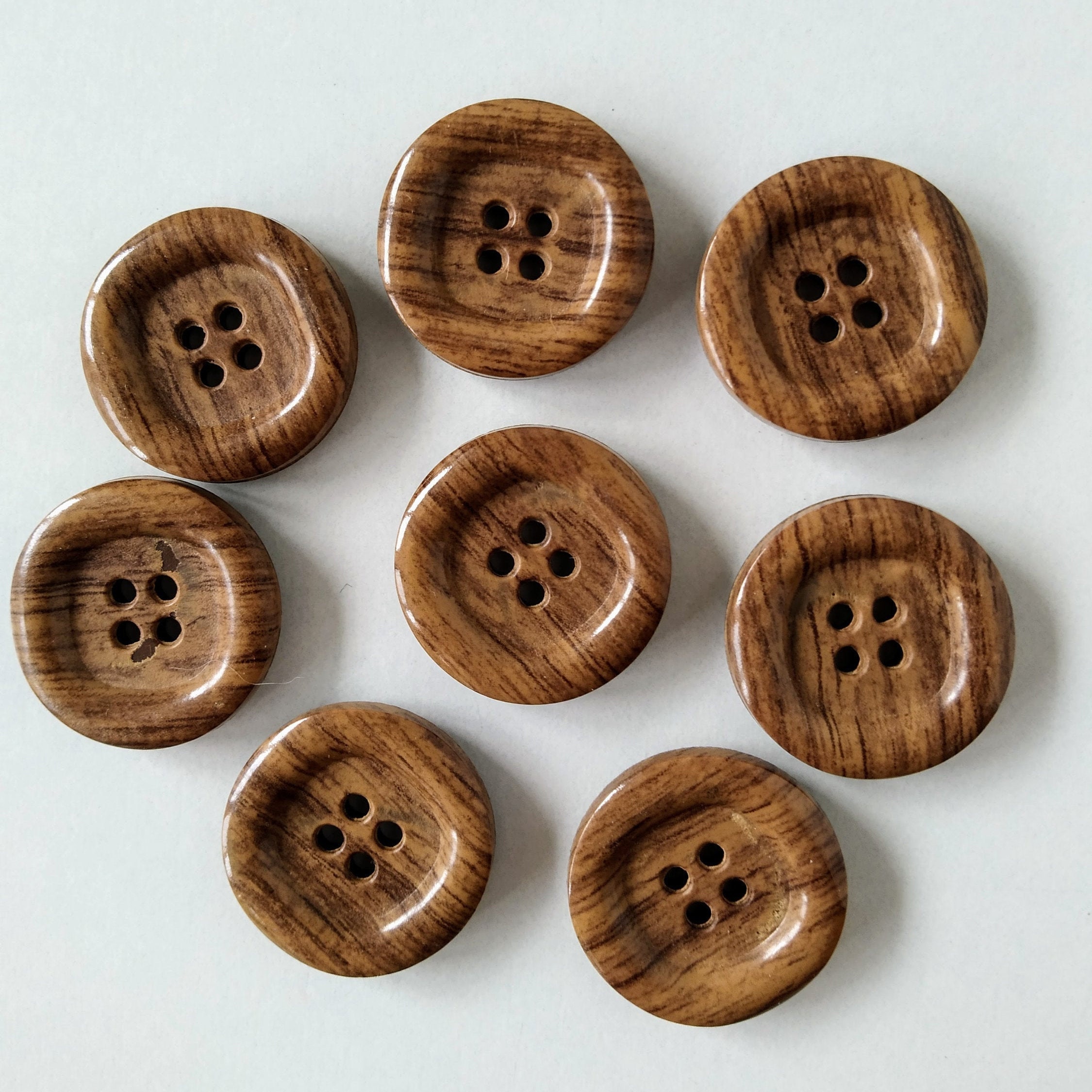 Botones vintage 8 botones de tonos marrones moteados Plástico, 4 ...