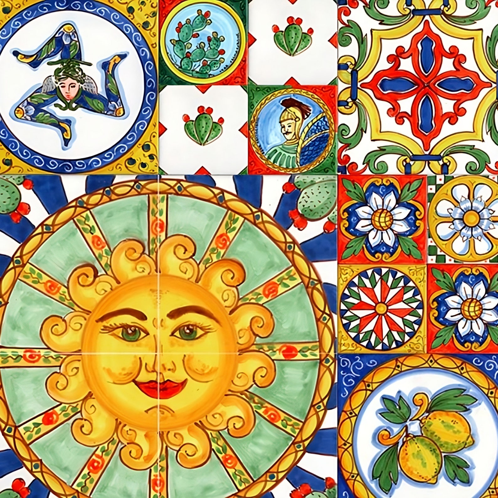 Majolica Style Digital Artmaolicasicilian Folk Art Palermo - Etsy