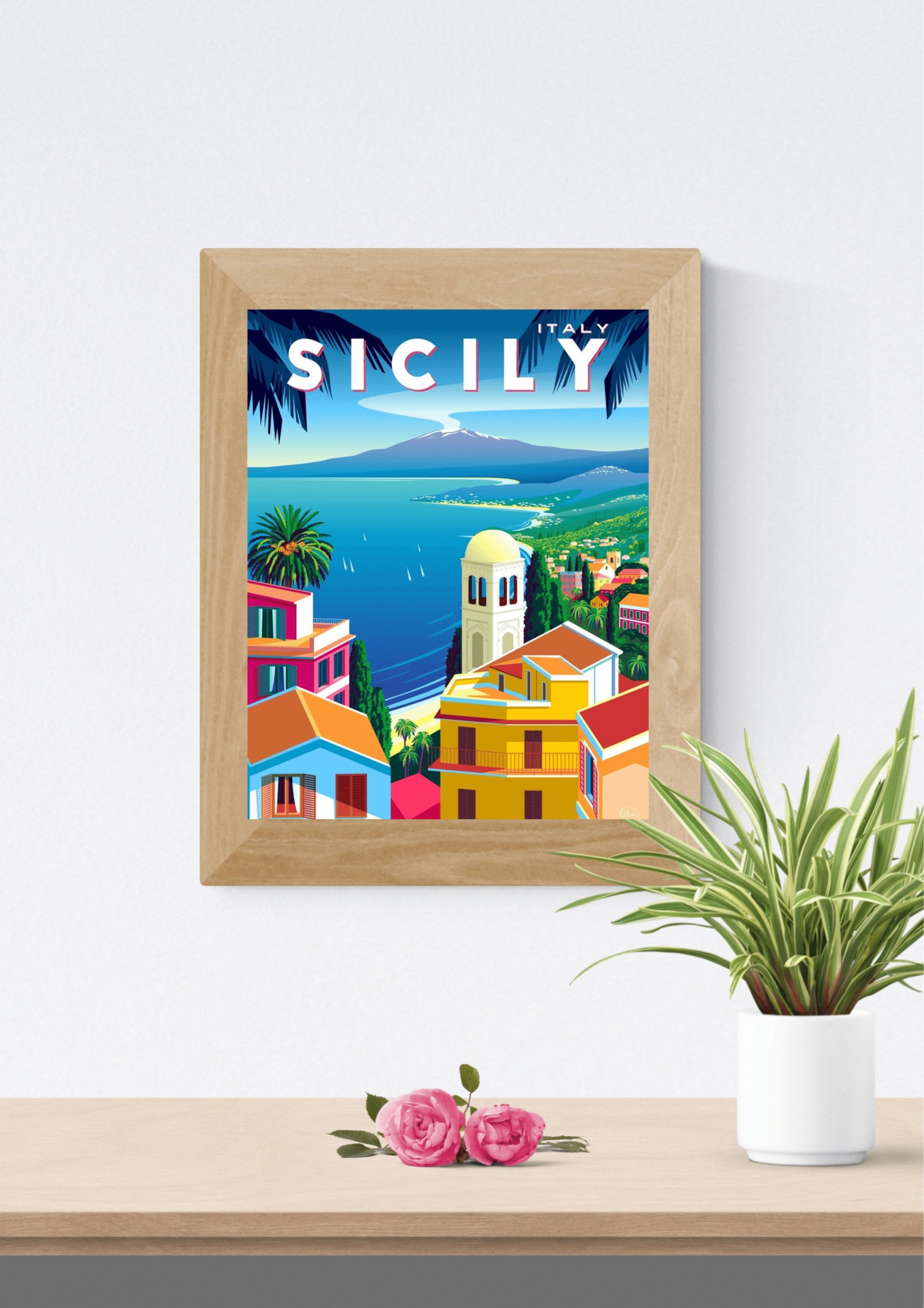Vintage Travel Poster Sicily