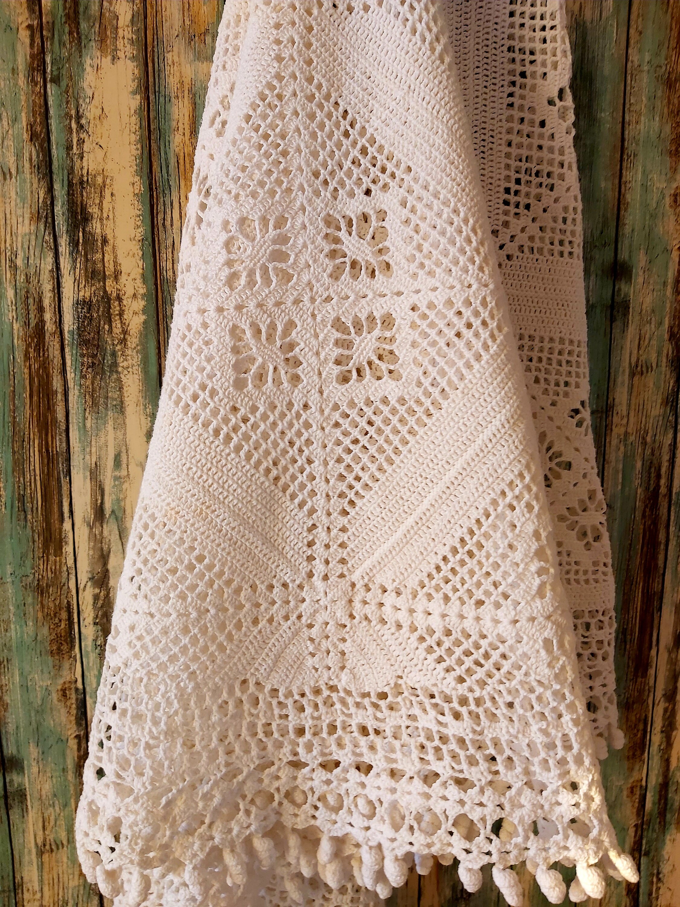 Handmade Vintage Crochet Table Clothvintage Italian - Etsy UK