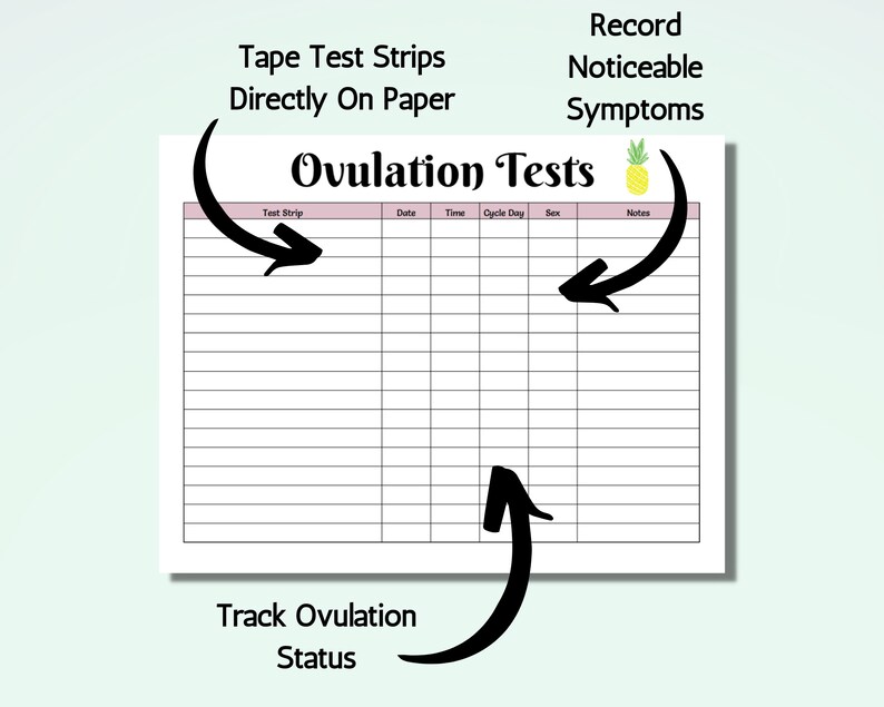 Printable Ovulation Test Tracker, Fillable PDF, Fertility Planner - Etsy