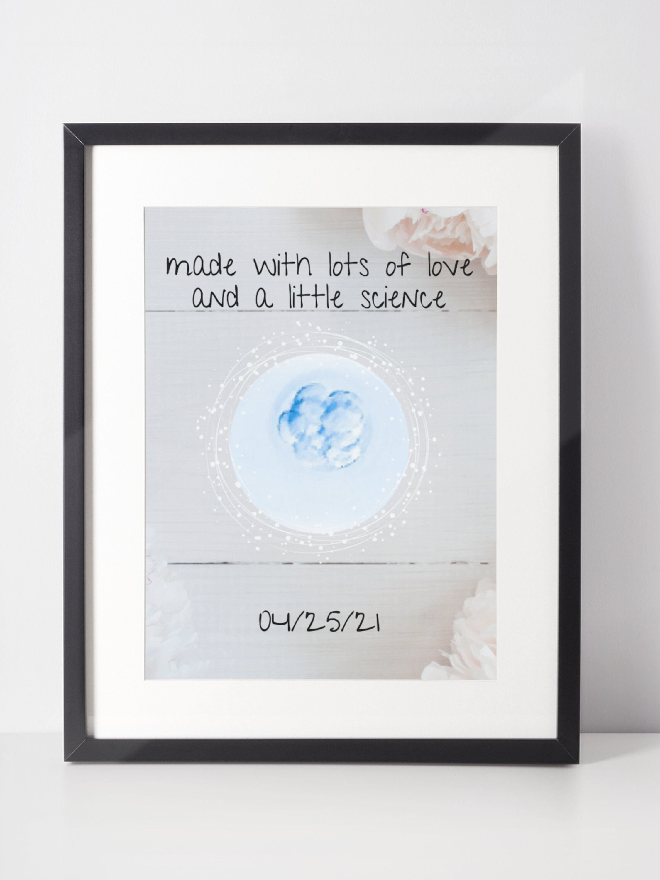 IVF Embryo Art Custom Digital Print, Watercolor Embryo, Personalized ...