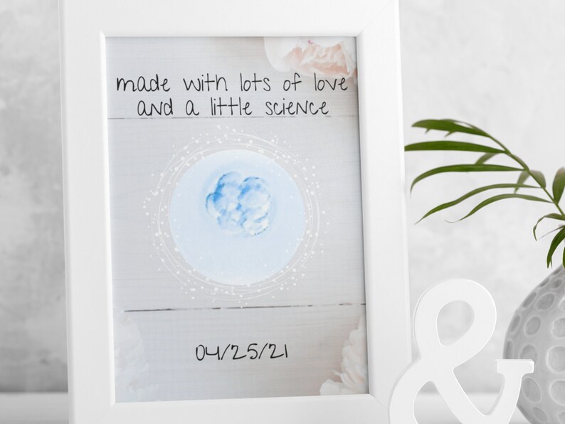 IVF Embryo Art Custom Digital Print, Watercolor Embryo, Personalized ...