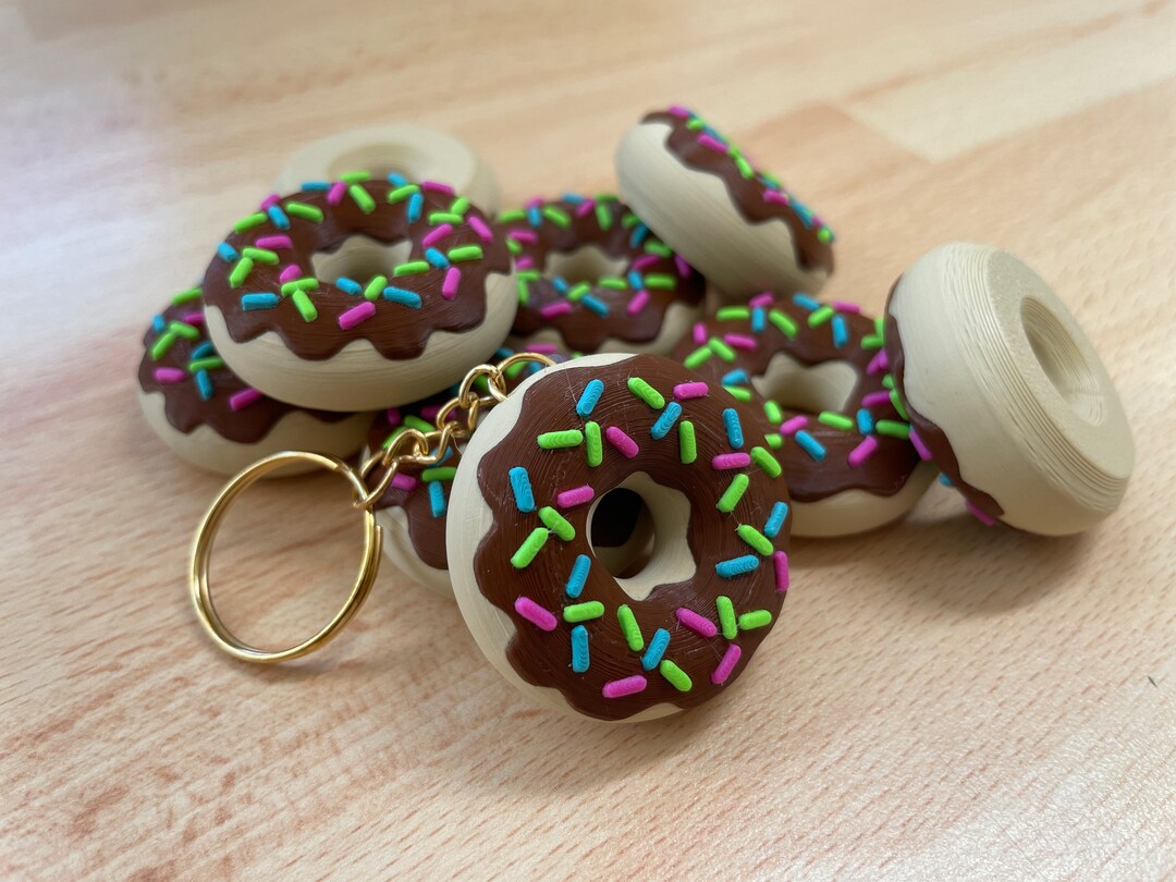 3D Printed Donuts Keychain Unique Gift for Pastry Fans - Etsy