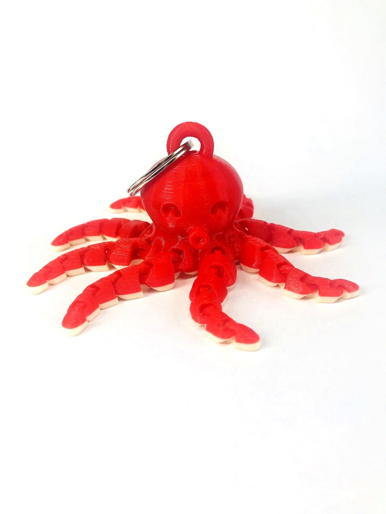 3D Articulated Octopus Keychain - Etsy