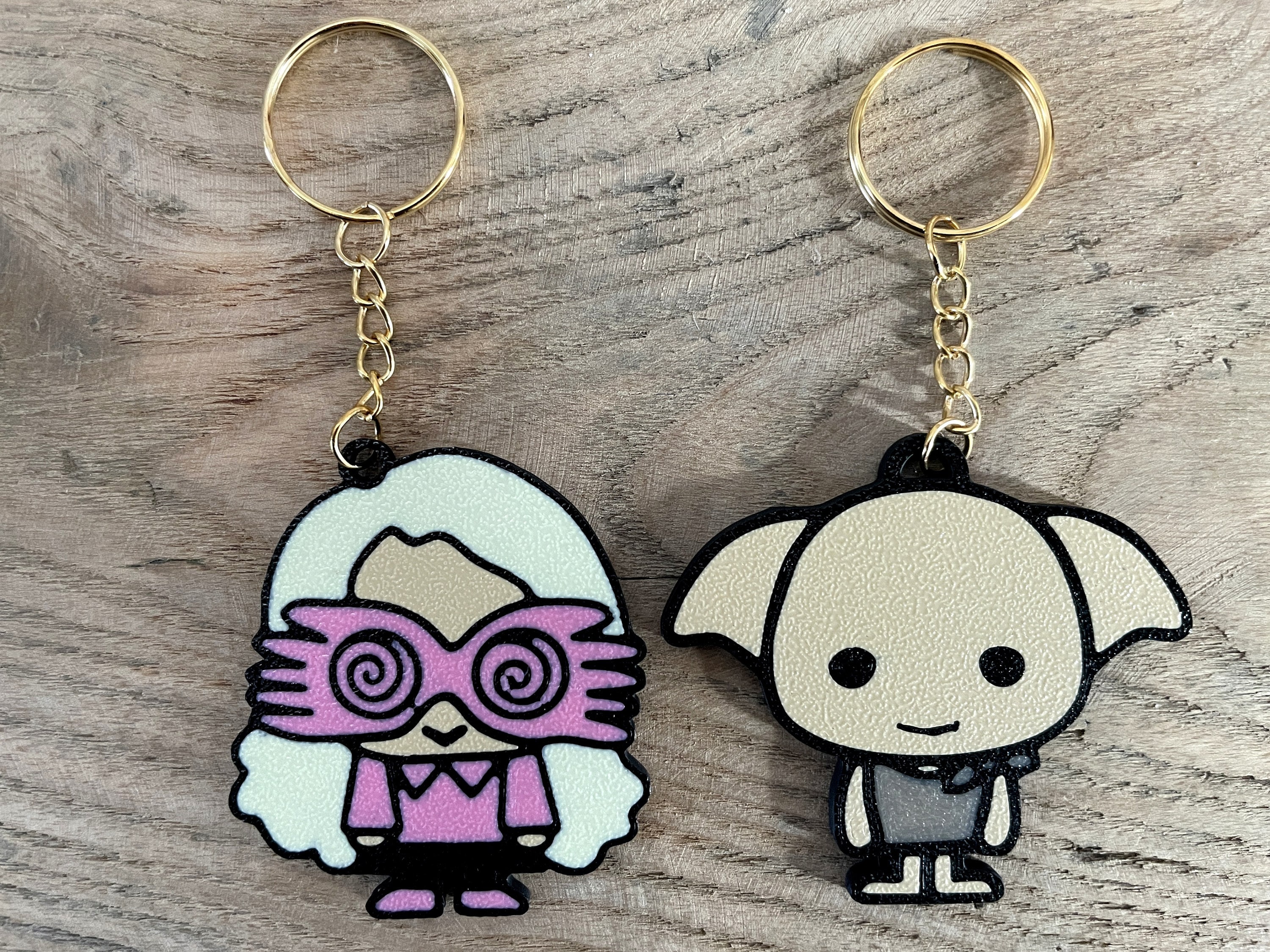 Harry Potter Saga Keychain Dobby and Luna Lovegood - Etsy