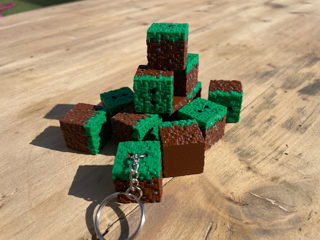 Grass Block Keychain Minecraft 3D Print - Etsy