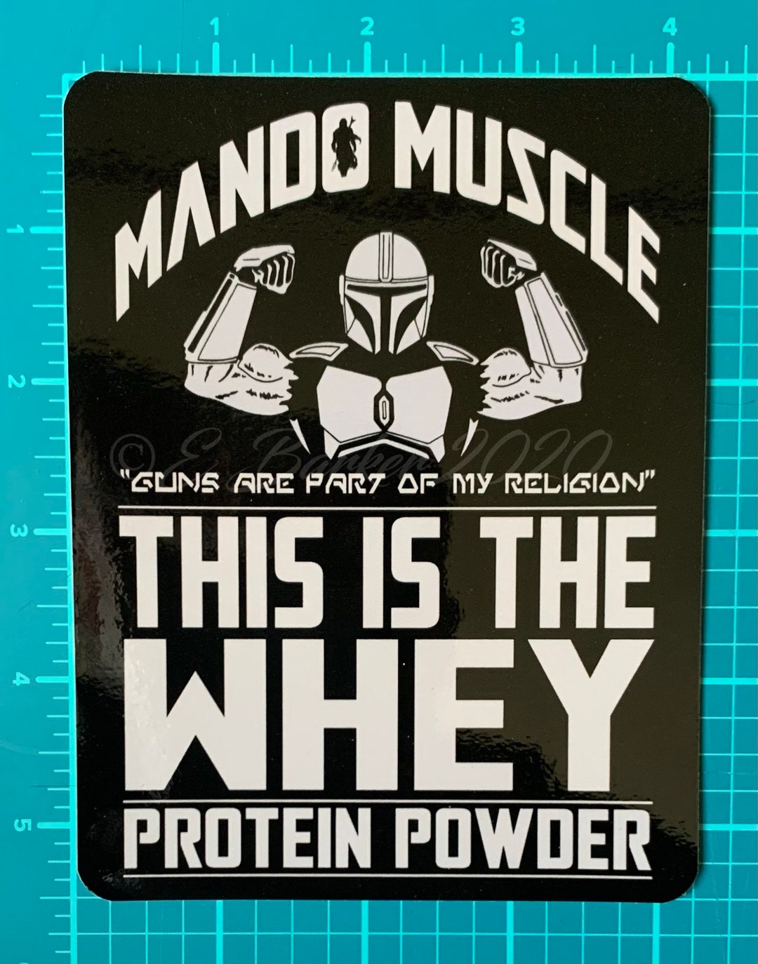 STICKER Mando Muscle this is the Whey Protein Powder - Etsy