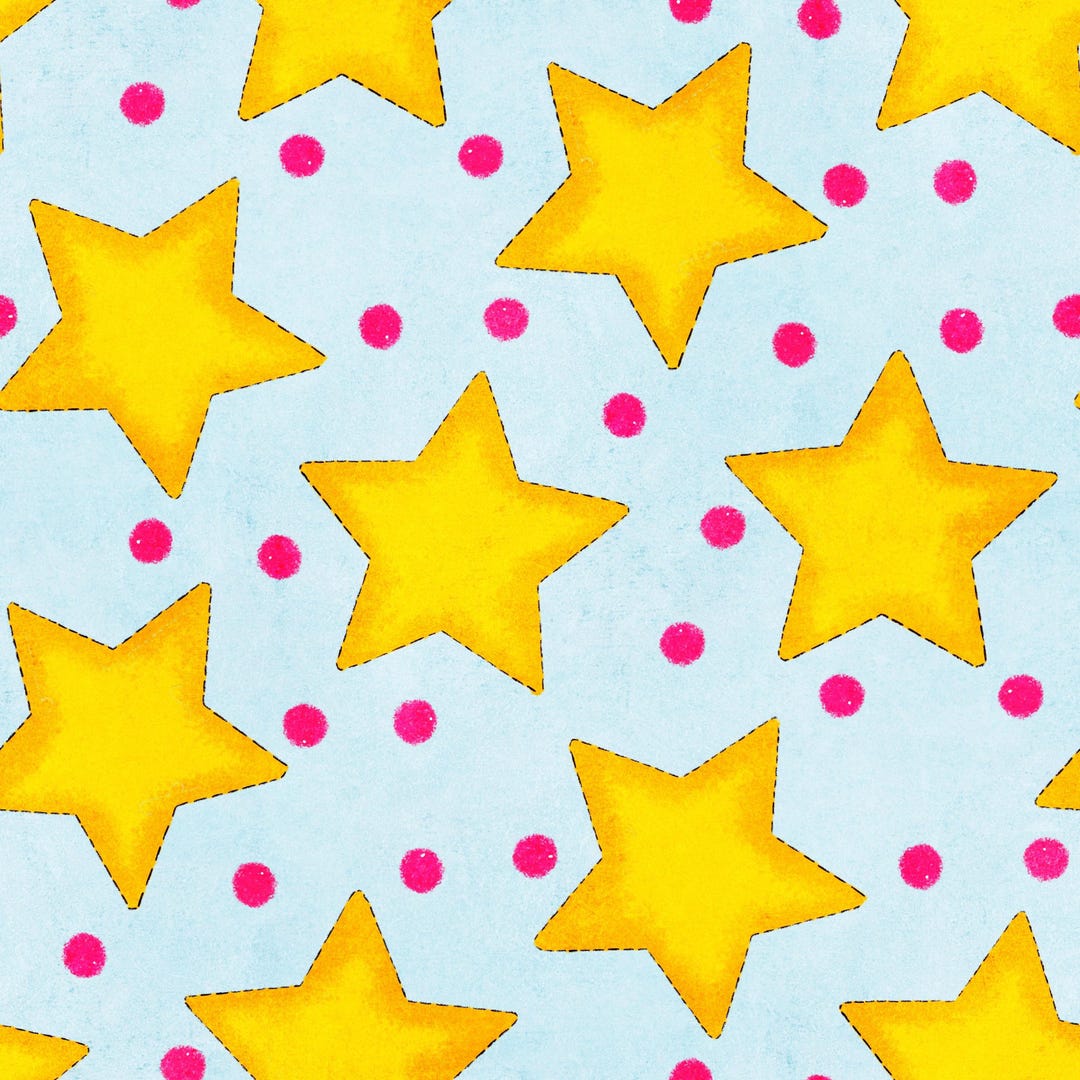 Seamless Star Pattern Digital Download | Kawaii Pastel Digital Paper ...