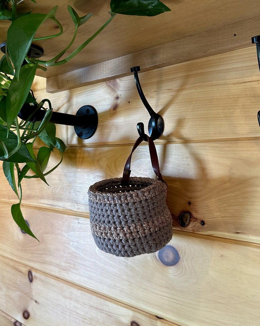 Hanging Baskets/crochet Baskets/small Baskets/rustic Home/cute Baskets ...