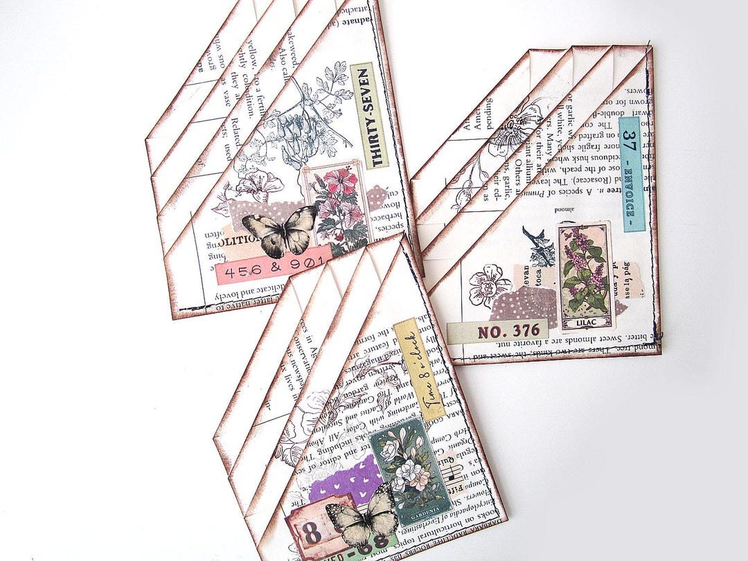 3 Multi-pockets for Junk Journal Pages, Junk Journal Pockets, Set of 3 ...