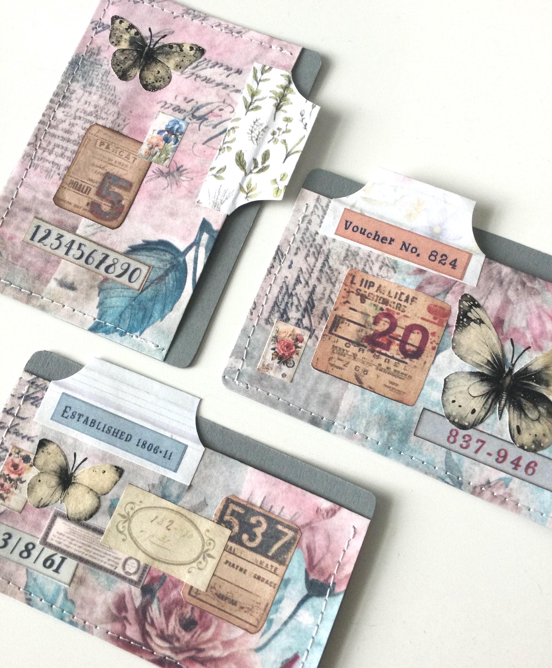 3 Junk Journal Pockets, Journalling Embellishments, Sewn Pockets, Junk ...