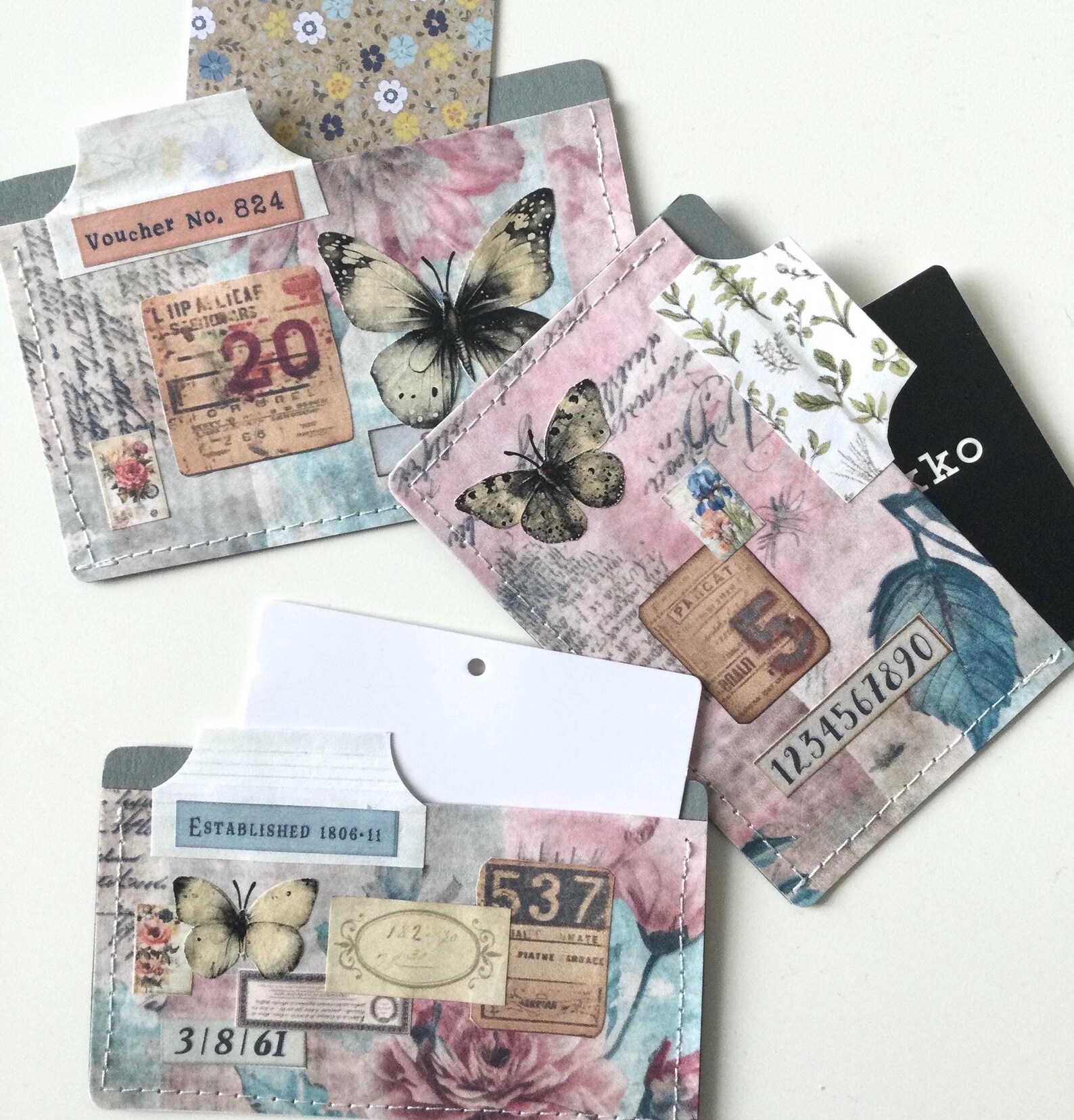 3 Junk Journal Pockets, Journalling Embellishments, Sewn Pockets, Junk ...