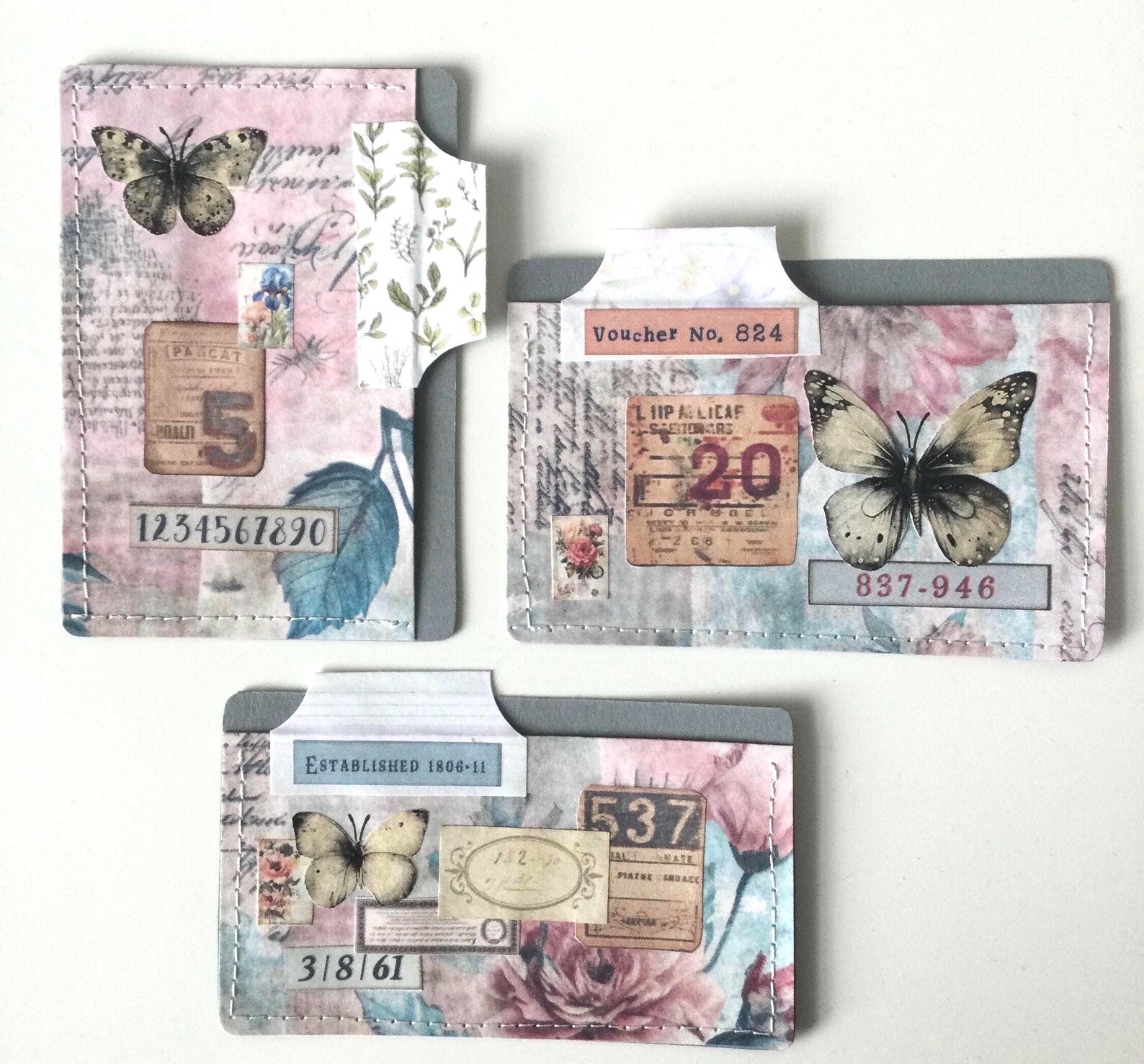 3 Junk Journal Pockets, Journalling Embellishments, Sewn Pockets, Junk ...