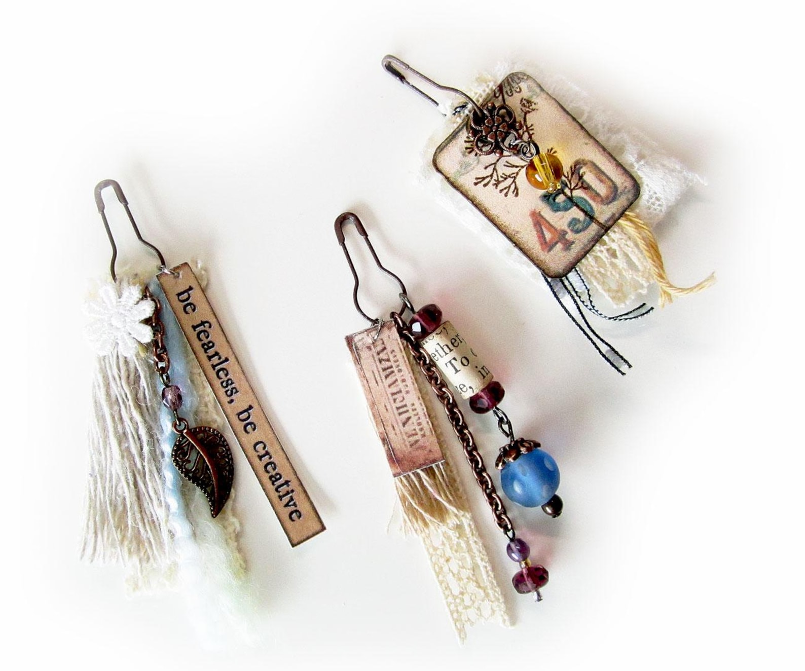 Junk Journal Charms | Handmade Paper Journal Embellishments | Boho ...