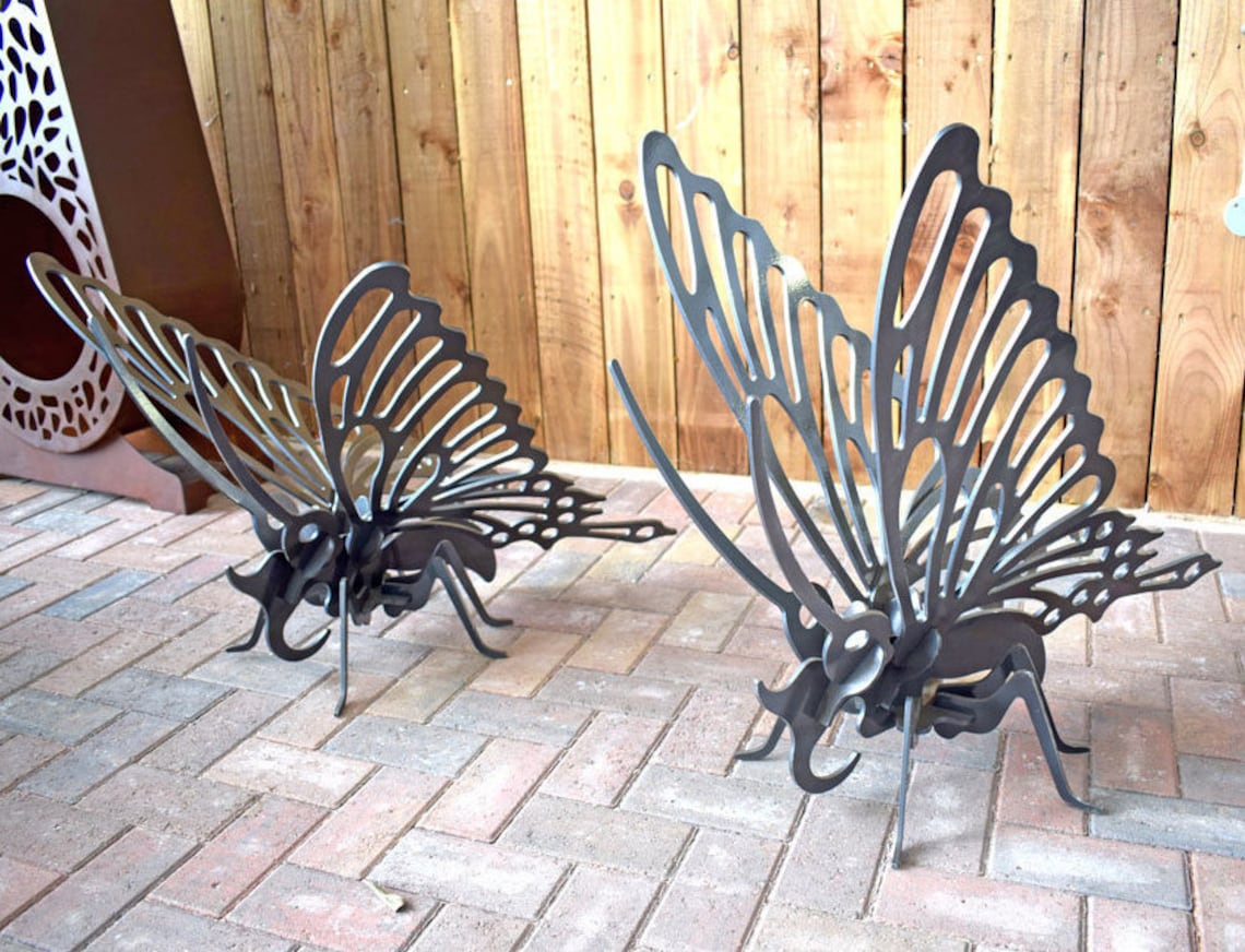 Free Standing Steel Butterfly Sculpture - Etsy