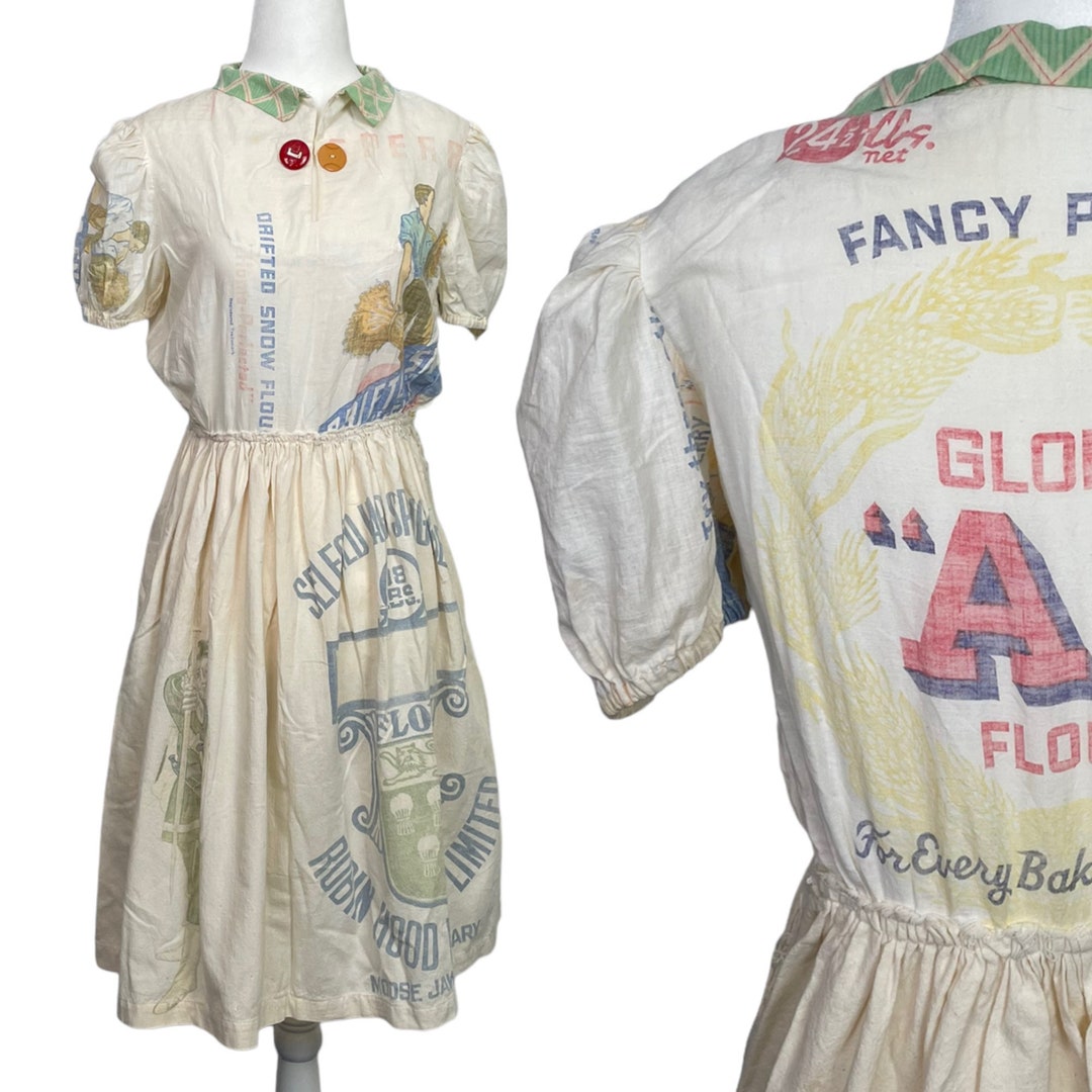 Vintage 1940s Feed Sack Costume Dress Size XXS - Etsy
