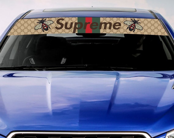 Universal Windshield Banner Decal Gucci X Supreme