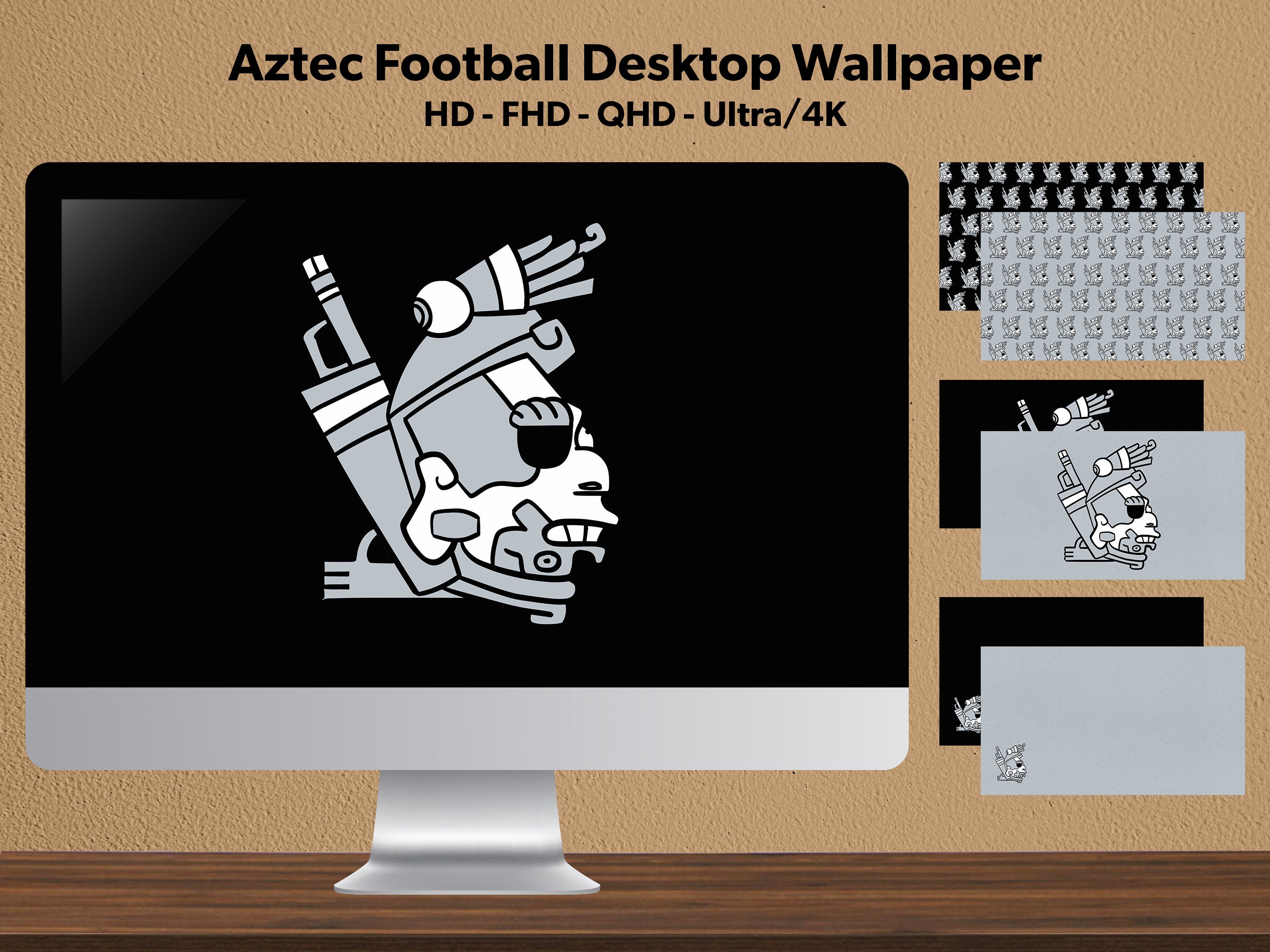 Las Vegas Raiders Aztec Digital Illustration Desktop Wallpaper Download ...