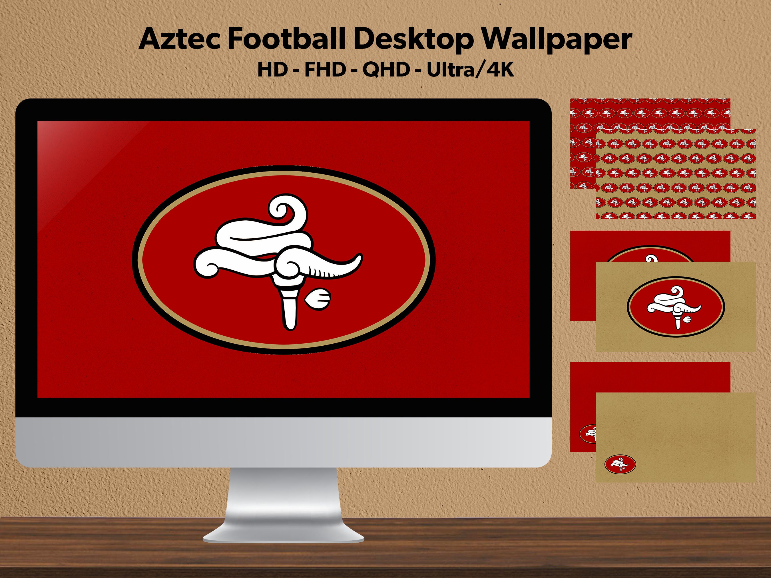 San Francisco 49ers Aztec Digital Illustration Desktop Wallpaper ...