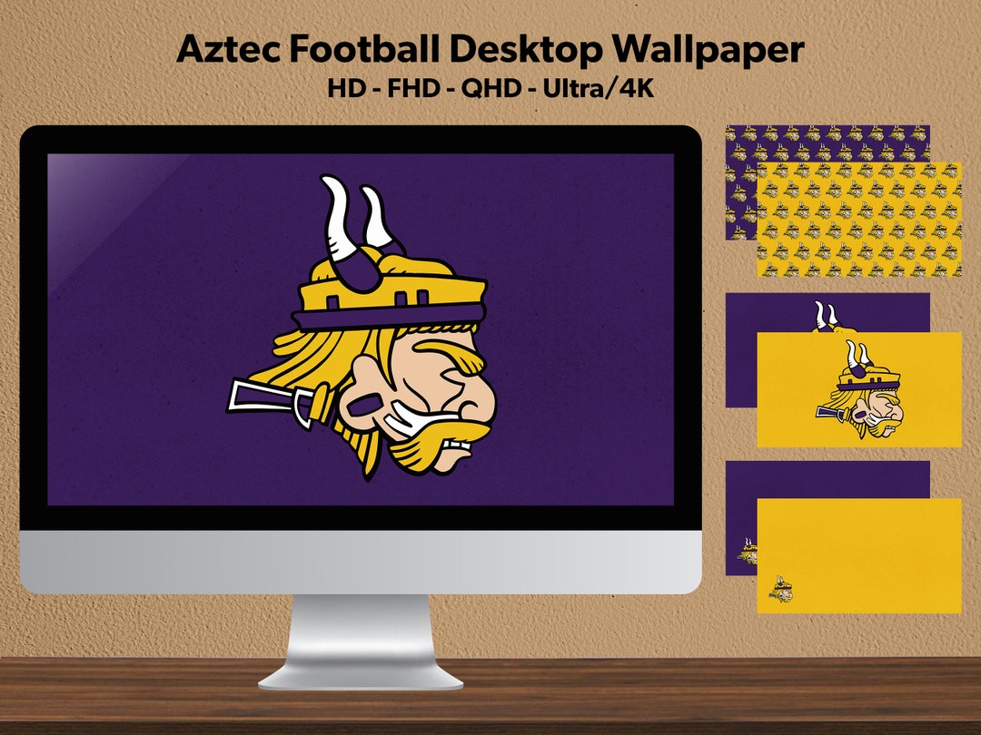 Minnesota Vikings Aztec Digital Illustration Desktop Wallpaper Download ...