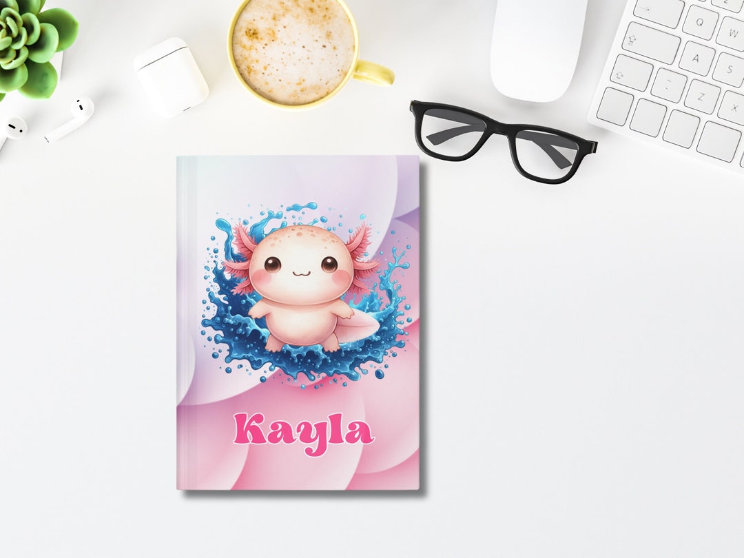 Pink Splash Axolotl Hardcover Journal Cute Axolotl Journal Axolotl ...