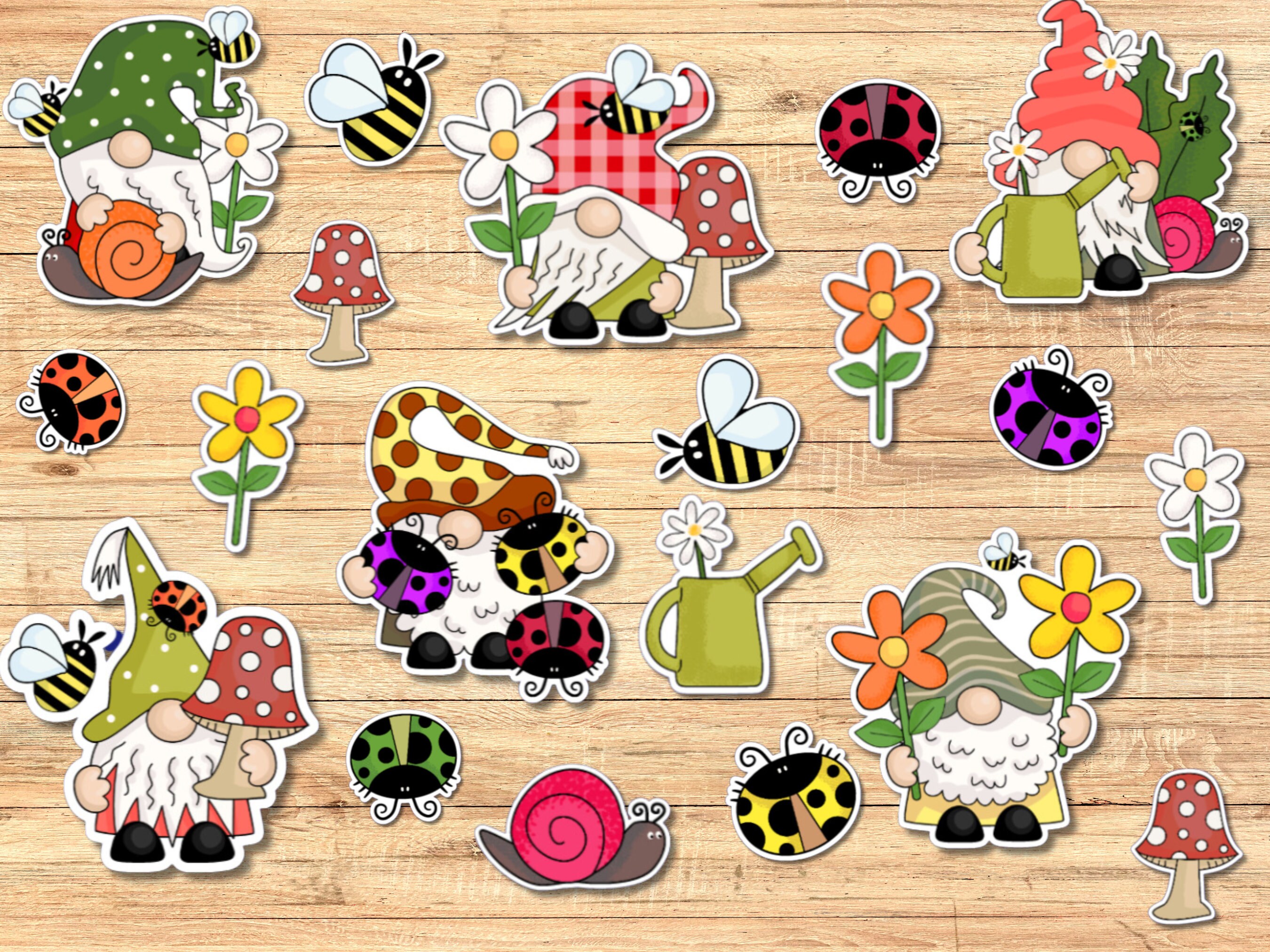 Set 20 Garden Gnome Sticker Pack Planner Sticker Laptop Sticker Planner ...
