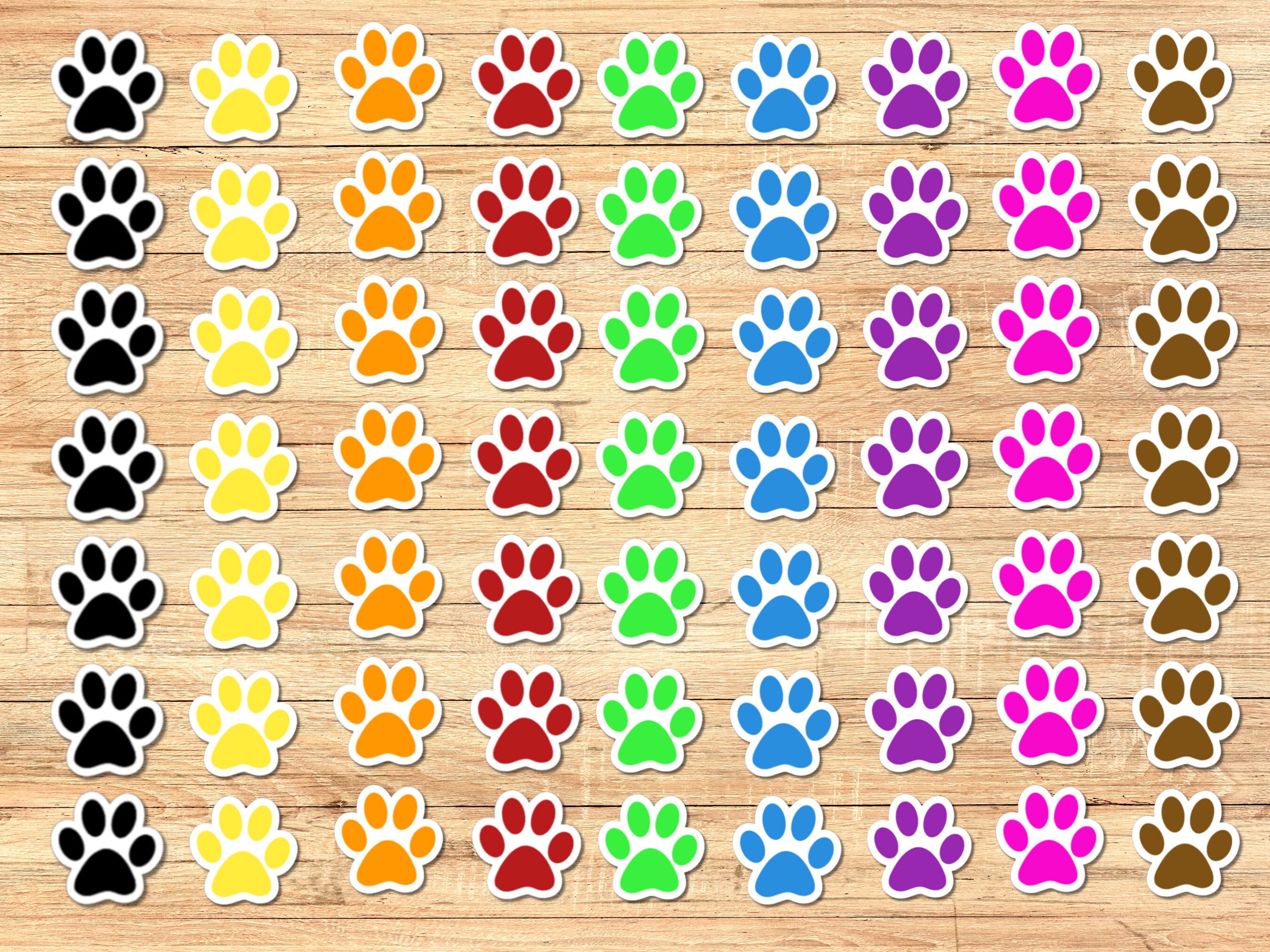 Set 63 Rainbow Dog Paw Sticker Set Vinyl Sticker Laptop Decal Planner ...
