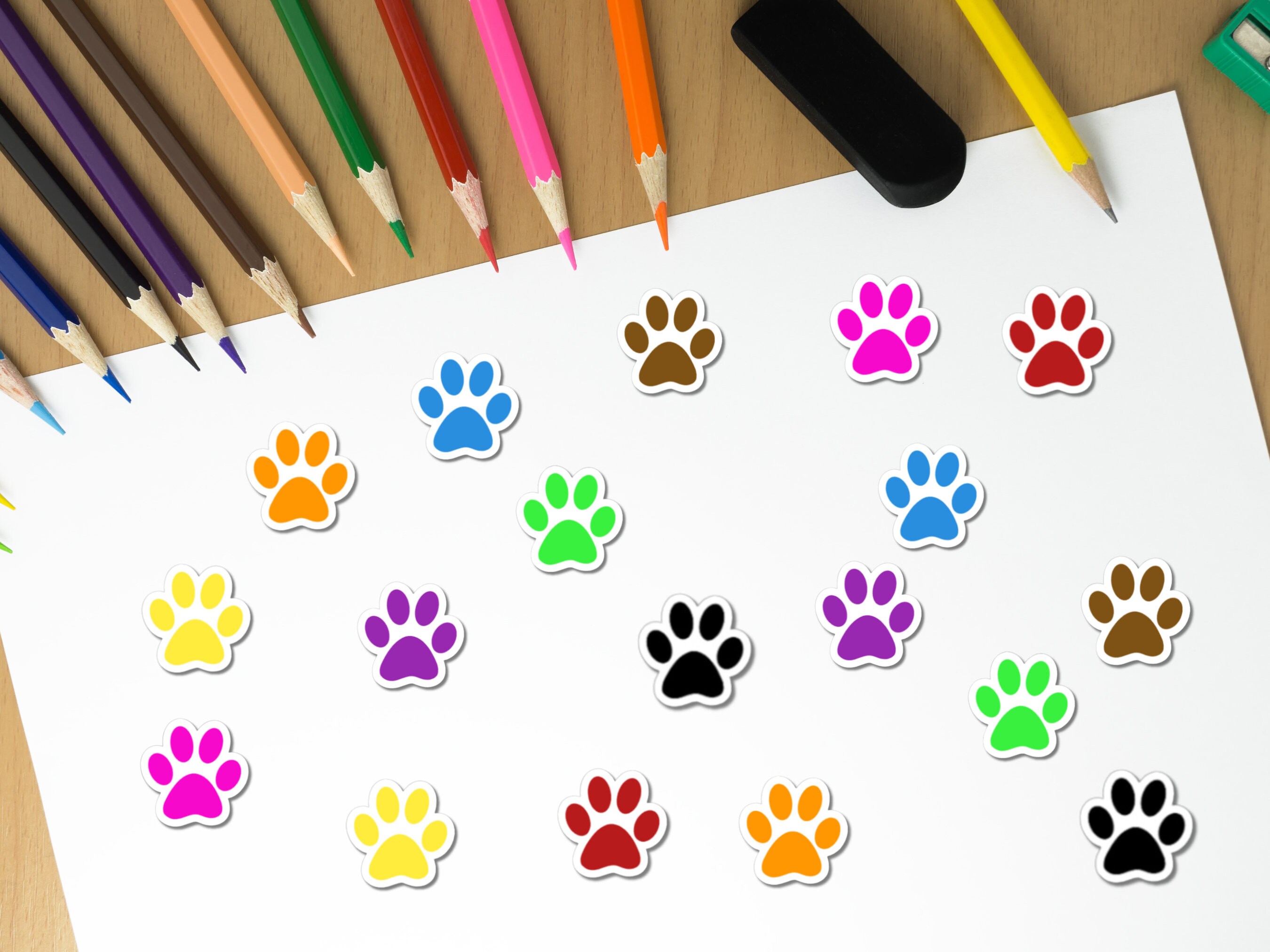 Set 63 Rainbow Dog Paw Sticker Set Vinyl Sticker Laptop Decal Planner ...