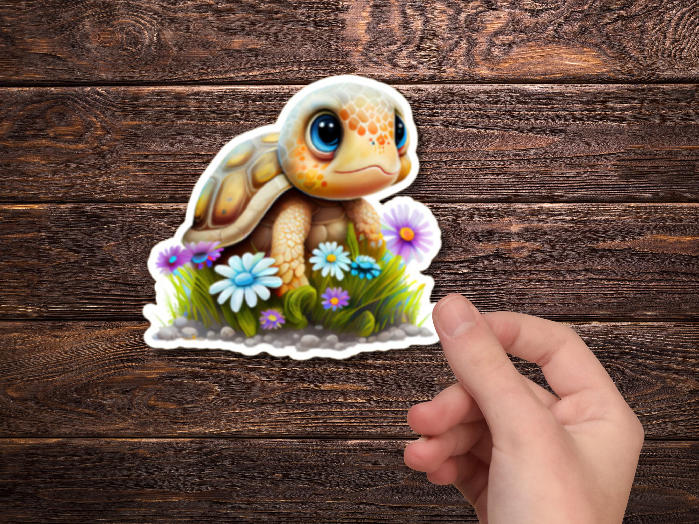 Kawaii Baby Turtle Stickers Die Cut Sticker Laptop Sticker - Etsy