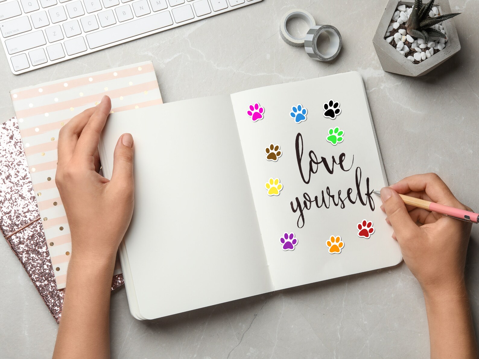 Set 63 Rainbow Dog Paw Sticker Set Vinyl Sticker Laptop Decal Planner ...