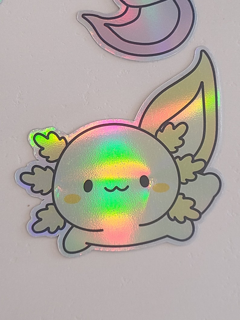 15 Cute Holographic Kawaii Axolotl Sticker Planner Sticker Axolotl ...
