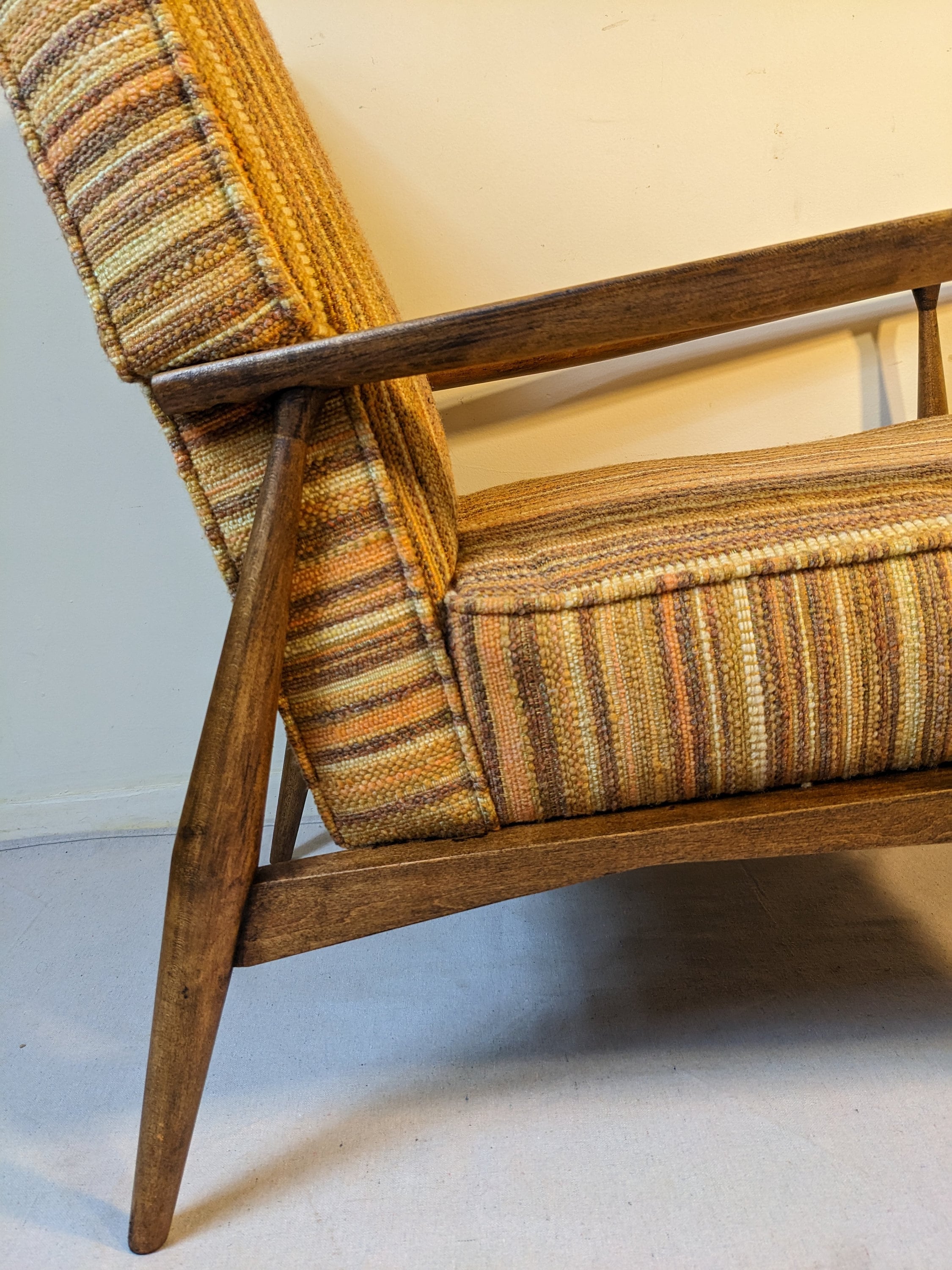 Vintage MCM Armchair in Original Fabric. - Etsy