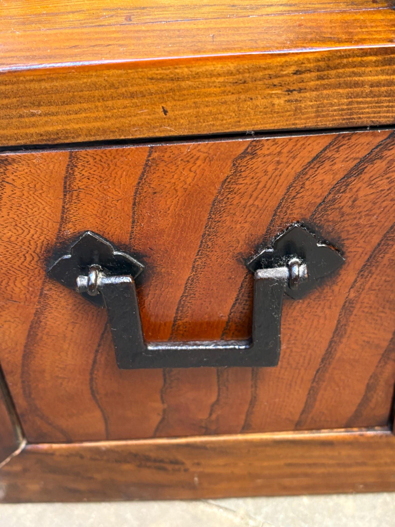 Vintage Japanese Step Cabinet – Solid Wood Tansu Chest With Iron ...