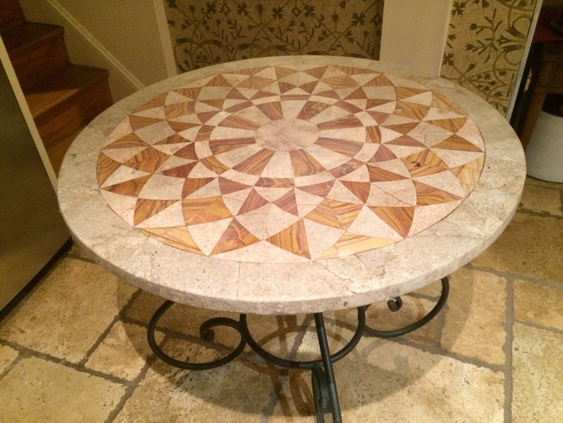 Handcrafted Roman Mosaic Outdoor, Patio, Garden, Pool Side Table on ...