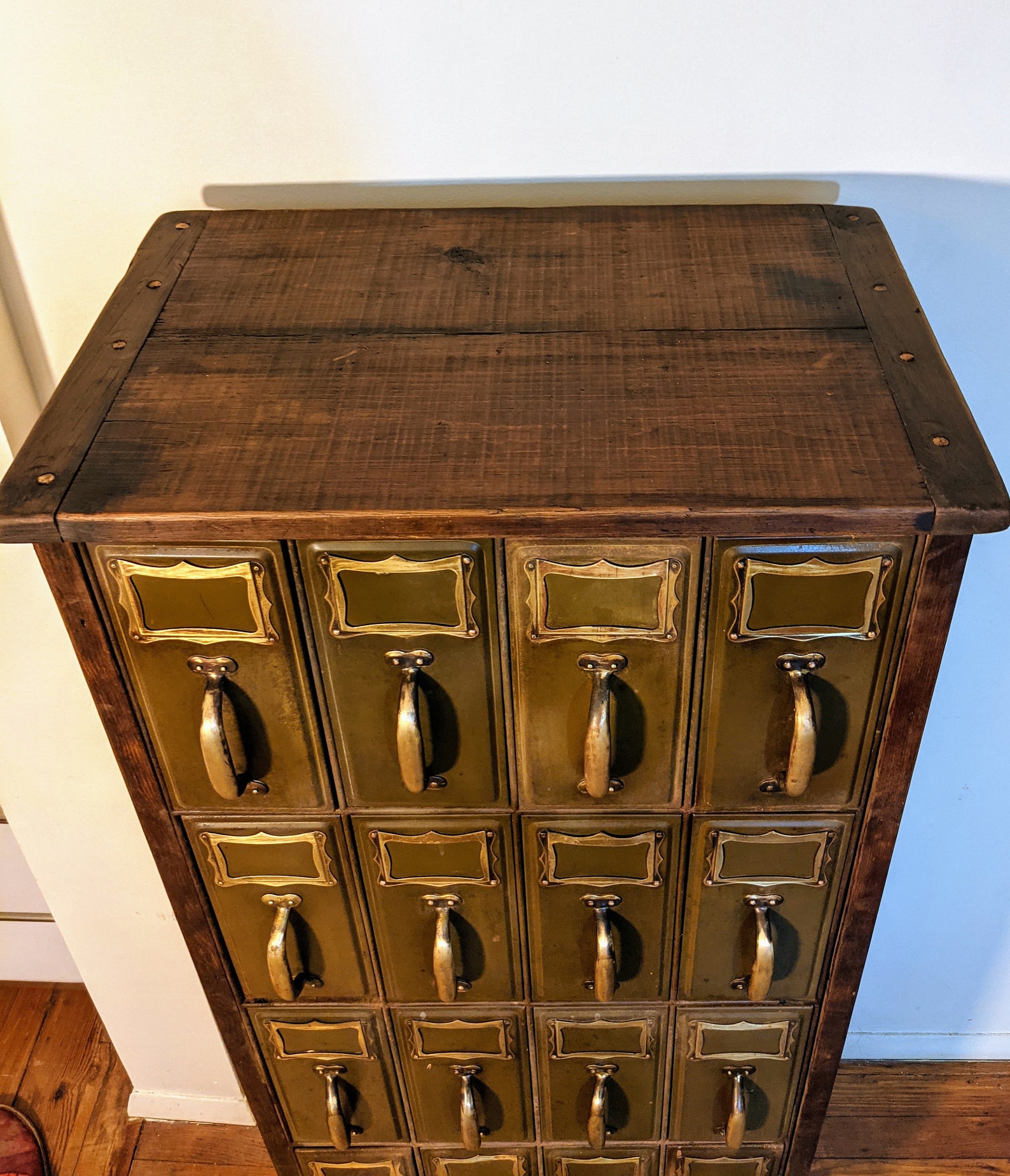 Antique File Cabinet Copper Flash Handles Ledger Holder - Etsy