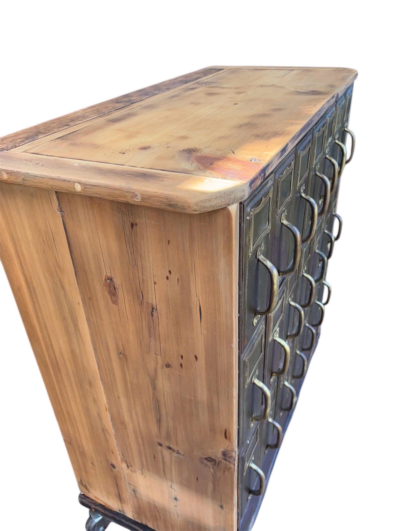 Antique File Cabinet Copper Flash Handles Ledger Holder, Industrial ...