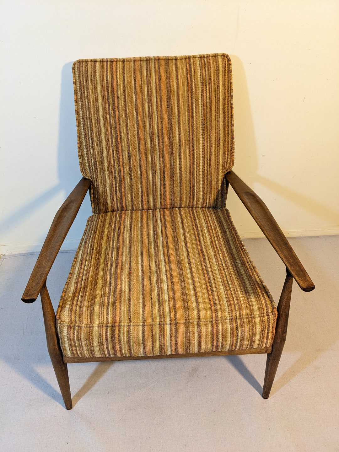 Vintage MCM Armchair in Original Fabric. - Etsy