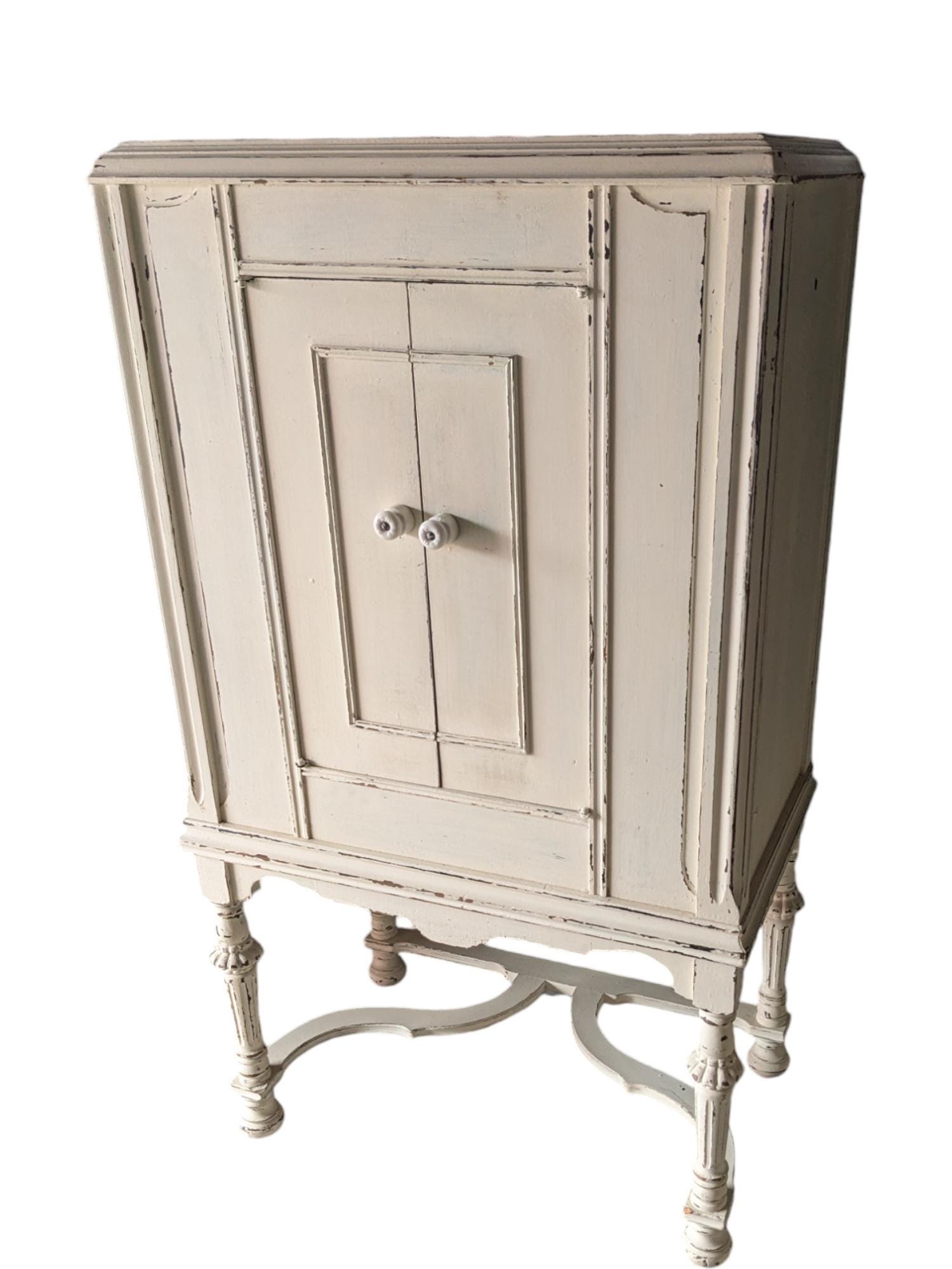 Repurposed Beautiful Antique Radio Cabinet With Porcelain Knobs. - Etsy